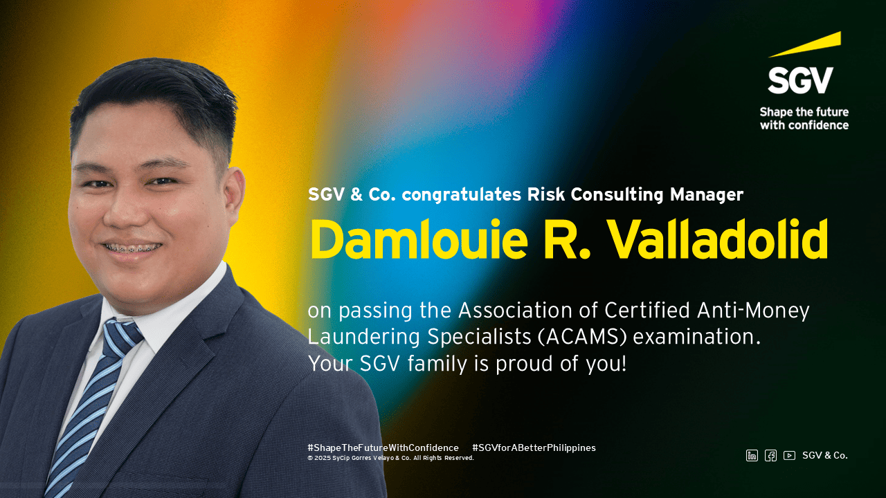 SGV Risk Consulting Associate Director Damlouie R. | SGV & Co. | EY ...