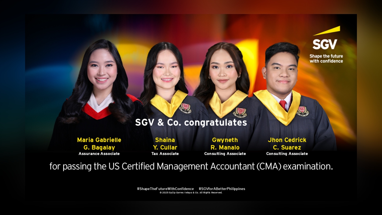 SGV Associates pass CMA examination | SGV & Co. | EY | Professional ...