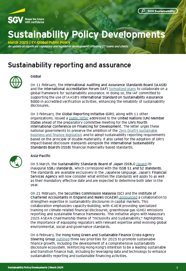 Sustainability Report - Publications | SGV & Co. | EY | Professional ...