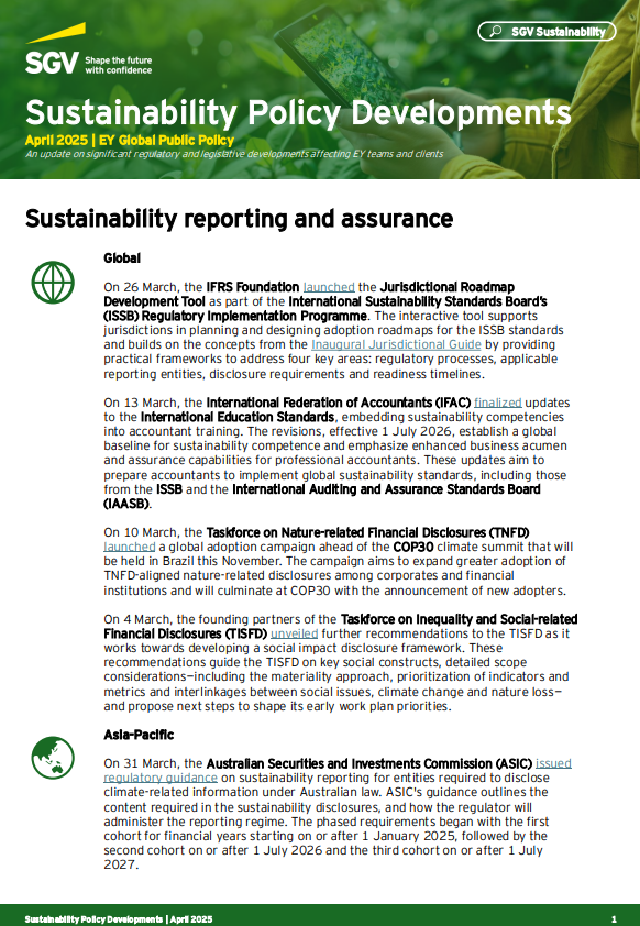 Sustainability Report - Publications | SGV & Co. | EY | Professional ...