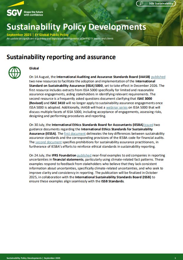 Sustainability Report - Publications | SGV & Co. | EY | Professional ...